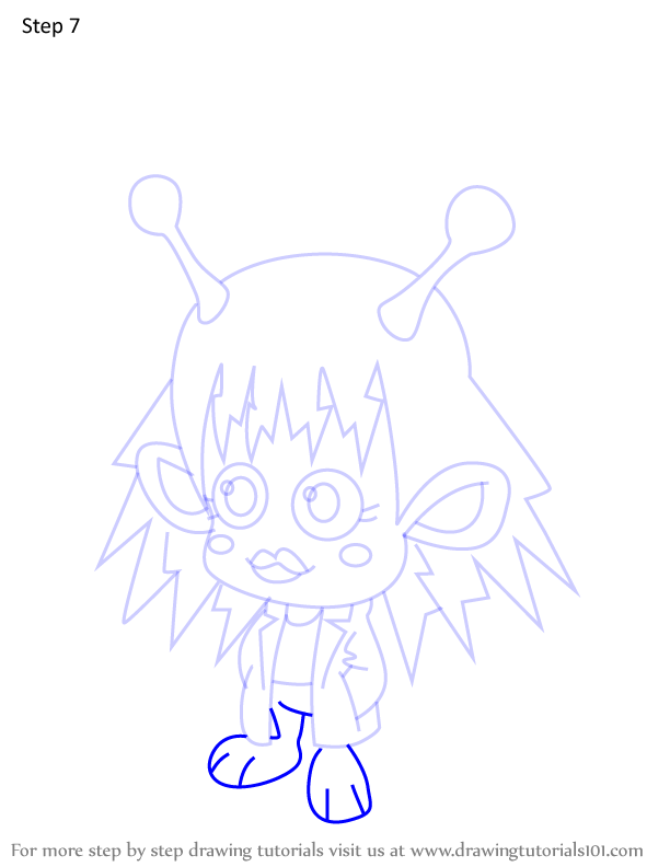 How to Draw Tamara Tesla from Moshi Monsters (Moshi Monsters) Step by ...