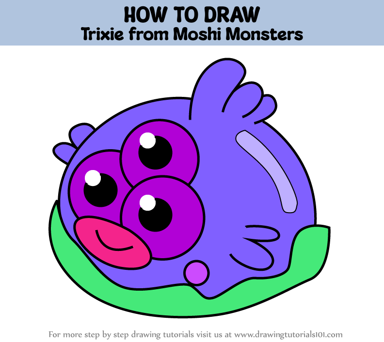 How to Draw Trixie from Moshi Monsters (Moshi Monsters) Step by Step ...