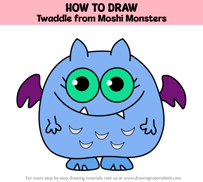 How to Draw Twaddle from Moshi Monsters (Moshi Monsters) Step by Step ...