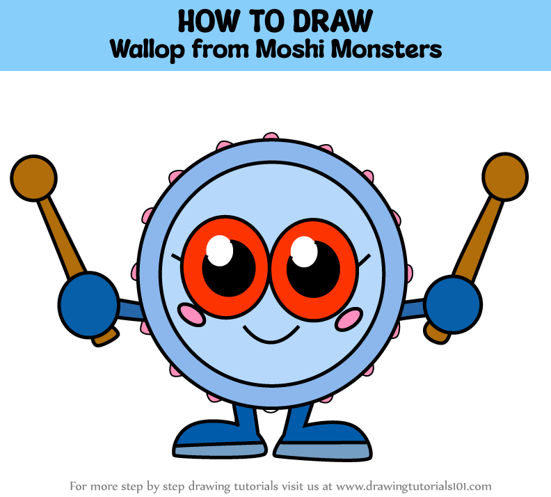 How to Draw Wallop from Moshi Monsters (Moshi Monsters) Step by Step ...