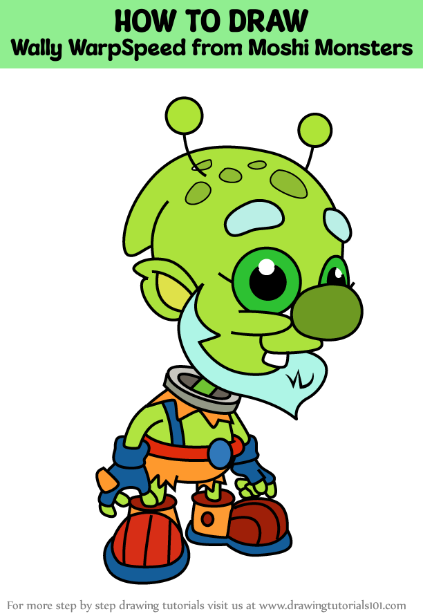 How to Draw Wally WarpSpeed from Moshi Monsters (Moshi Monsters) Step ...