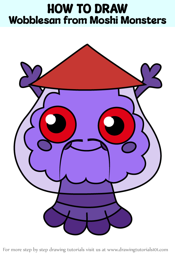 How to Draw Wobblesan from Moshi Monsters (Moshi Monsters) Step by Step ...