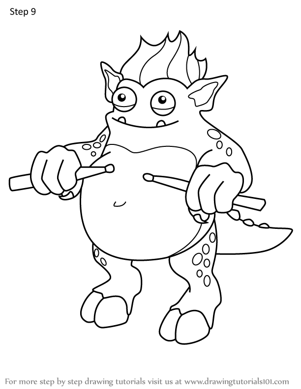 How to Draw Drumpler from My Singing Monsters (My Singing Monsters) Step by Step ...