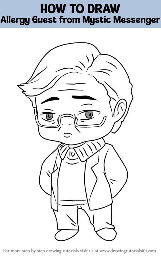 How to Draw Allergy Guest from Mystic Messenger (Mystic Messenger) Step ...