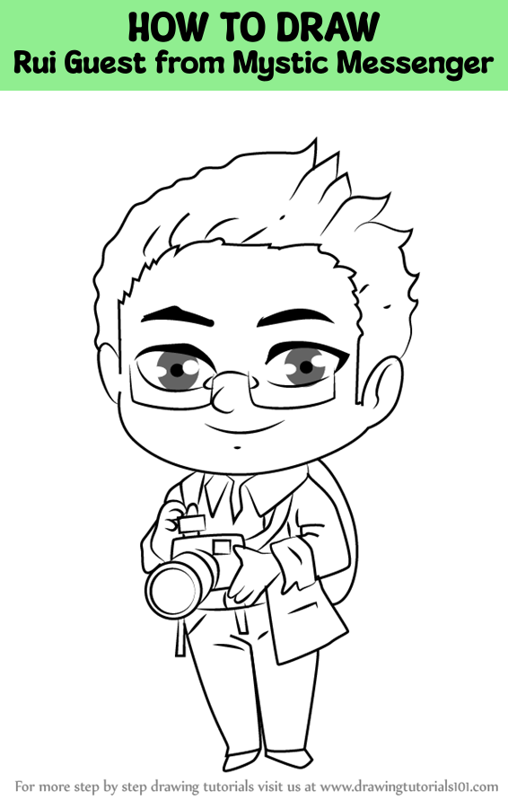 How to Draw Rui Guest from Mystic Messenger (Mystic Messenger) Step by ...