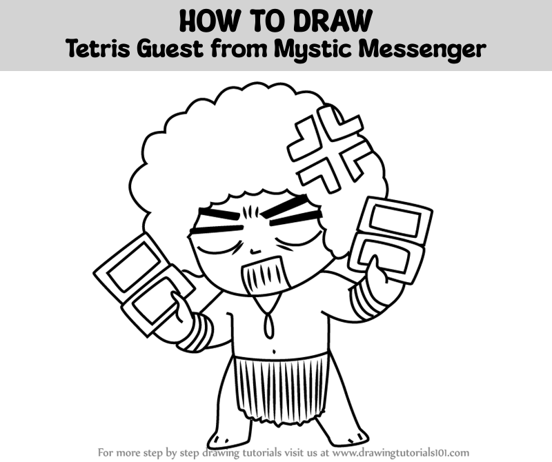 How to Draw Tetris Guest from Mystic Messenger (Mystic Messenger) Step ...
