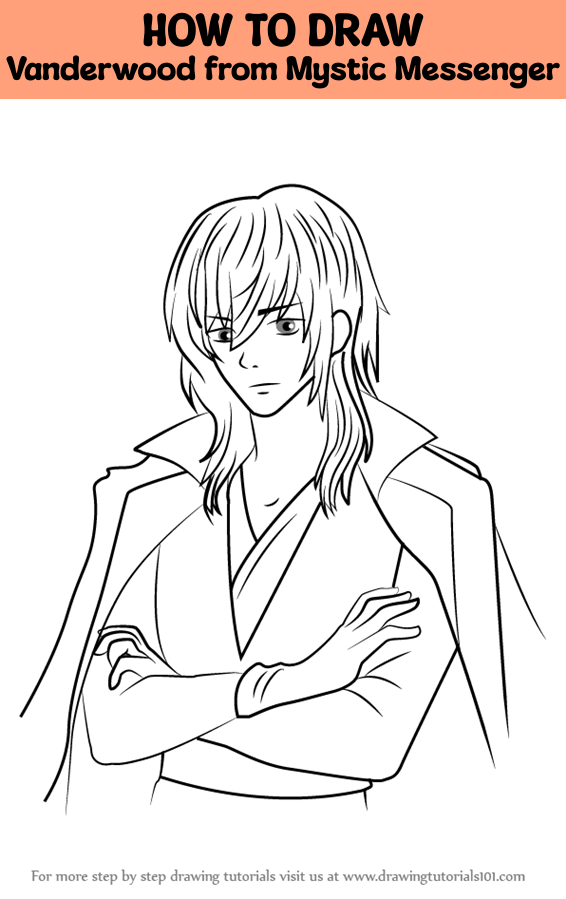 How to Draw Vanderwood from Mystic Messenger (Mystic Messenger) Step by ...
