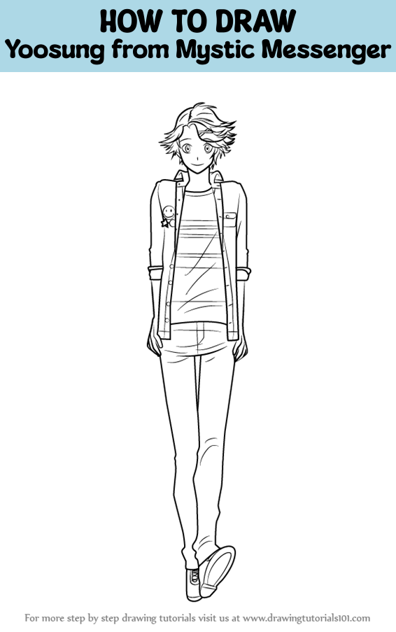 How to Draw Yoosung from Mystic Messenger (Mystic Messenger) Step by ...