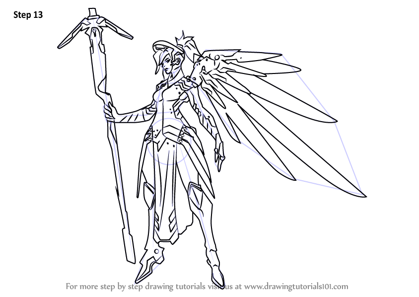 How to Draw Mercy from Overwatch (Overwatch) Step by Step ...