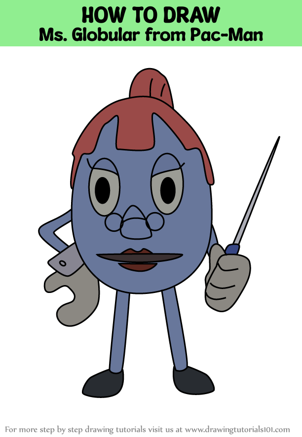 How to Draw Ms. Globular from Pac-Man (Pac-Man) Step by Step ...