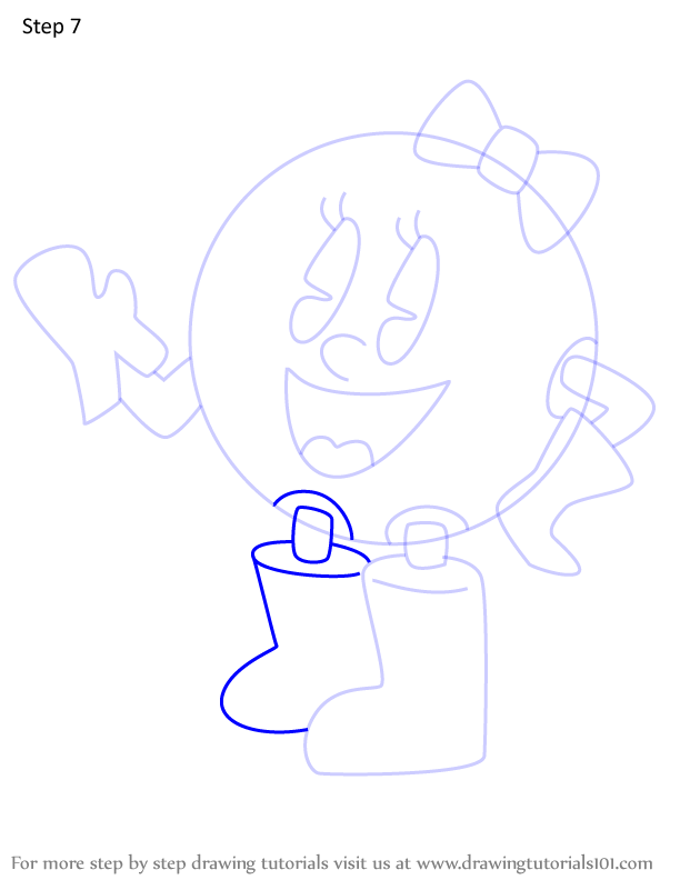 How to Draw Ms. Pac-Man from Pac-Man (Pac-Man) Step by Step ...