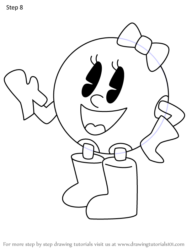 How to Draw Ms. Pac-Man from Pac-Man (Pac-Man) Step by Step ...