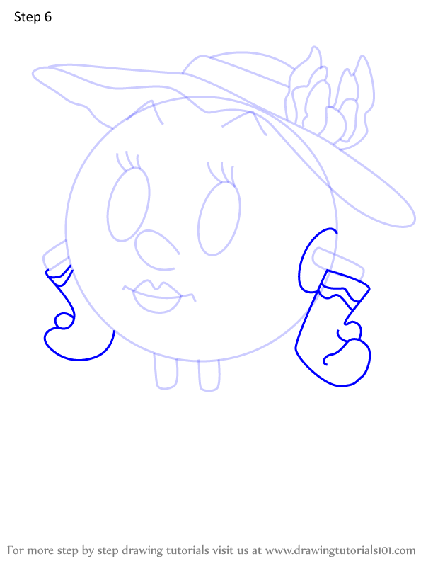 How to Draw Ms. Pac-Master from Pac-Man (Pac-Man) Step by Step ...