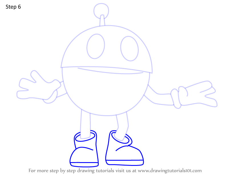 How to Draw Pac-Bot from Pac-Man (Pac-Man) Step by Step ...