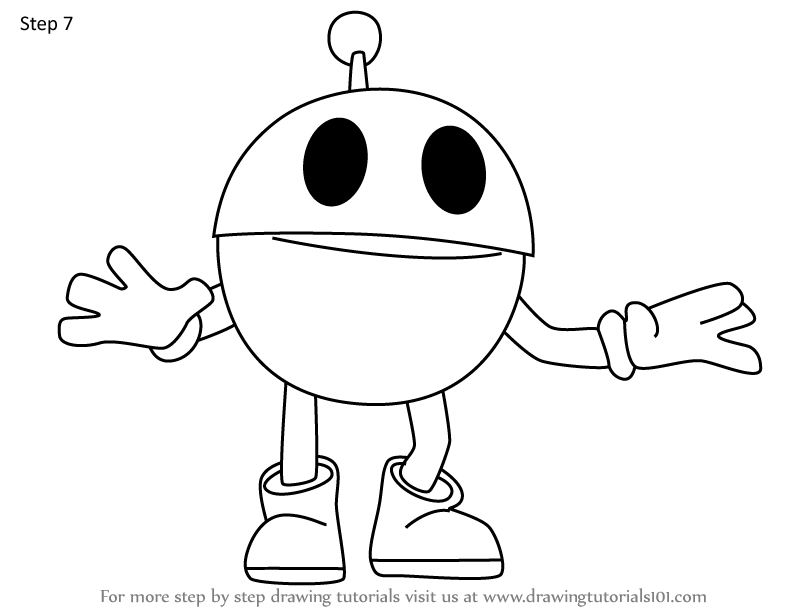 How to Draw Pac-Bot from Pac-Man (Pac-Man) Step by Step ...