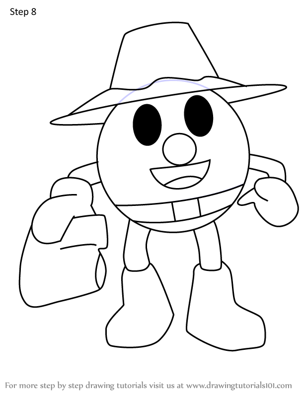 How to Draw Pac-Ranger from Pac-Man (Pac-Man) Step by Step ...