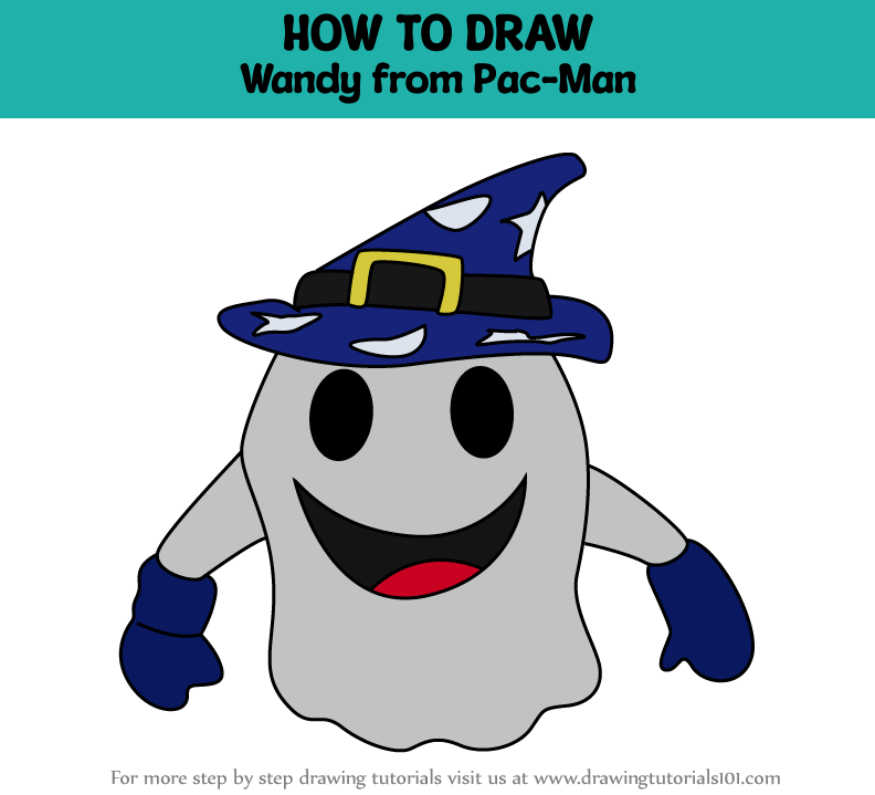 How to Draw Wandy from Pac-Man (Pac-Man) Step by Step ...