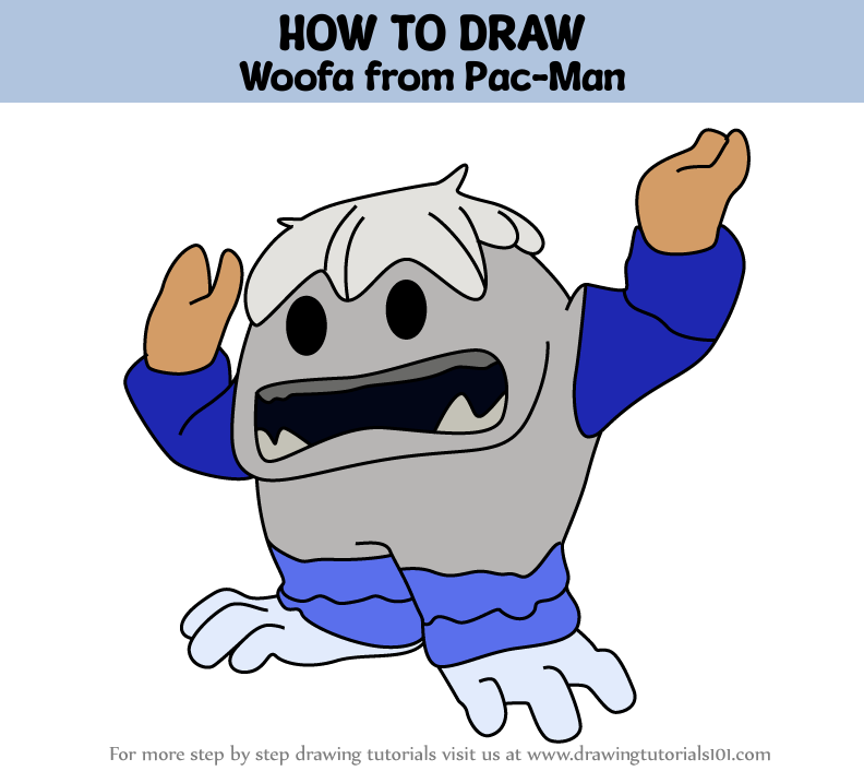 How to Draw Woofa from Pac-Man (Pac-Man) Step by Step ...