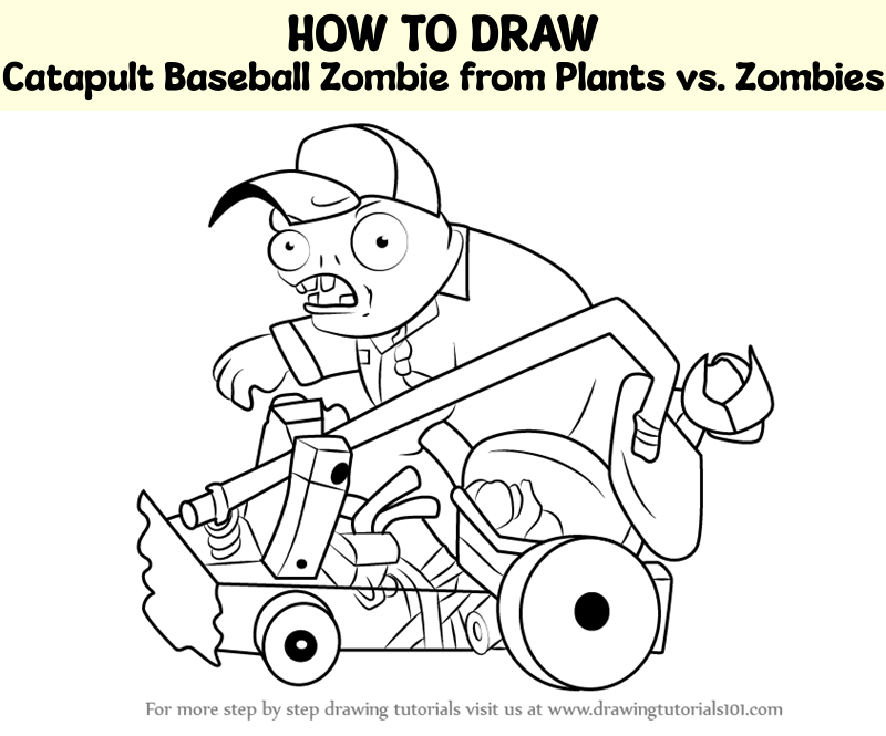 How to Draw Catapult Baseball Zombie from Plants vs. Zombies (Plants vs ...