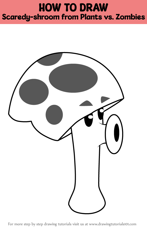 How to Draw Scaredy-shroom from Plants vs. Zombies (Plants vs. Zombies ...