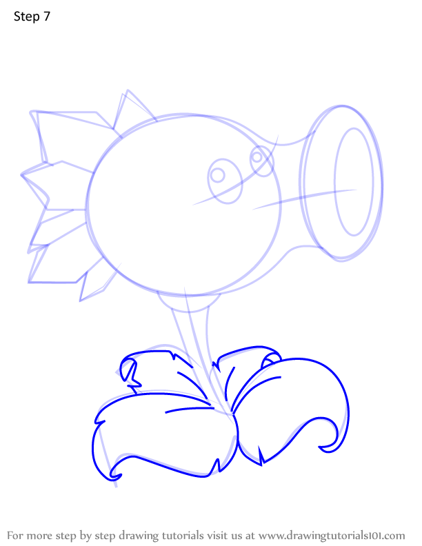 How To Draw A Frozen Pea Shooter