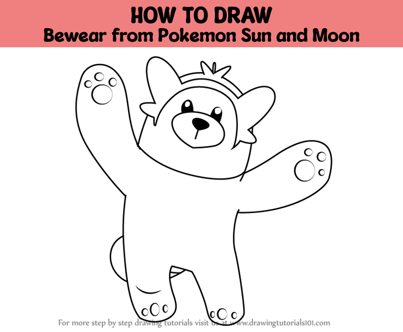 How to Draw Bewear from Pokemon Sun and Moon (Pokémon Sun and Moon ...
