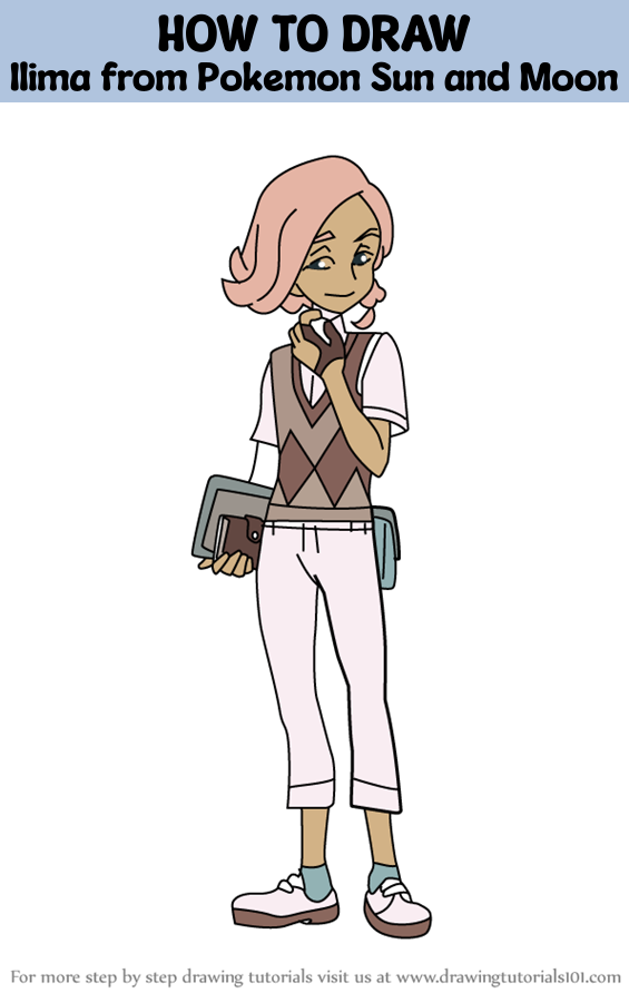 How to Draw Ilima from Pokemon Sun and Moon (Pokémon Sun and Moon) Step ...