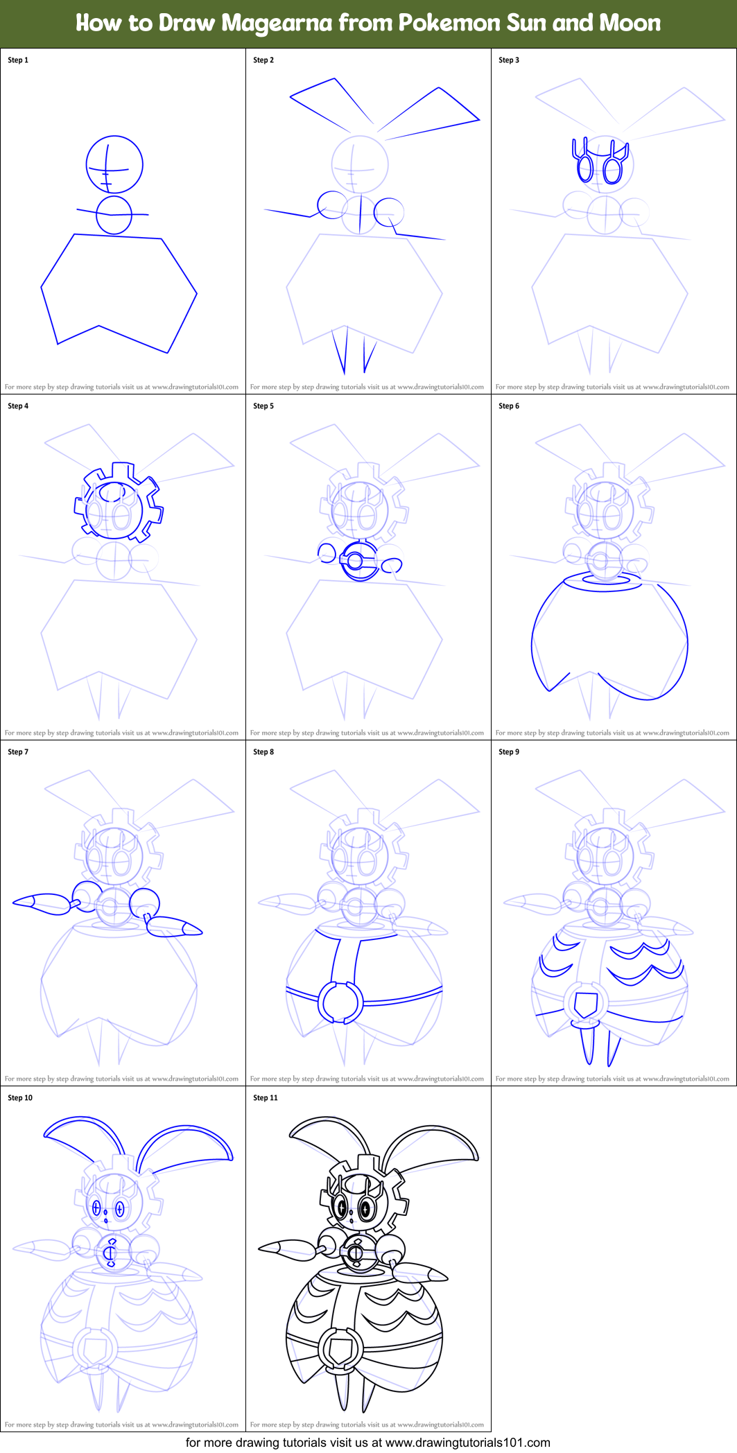 How to Draw Magearna from Pokemon Sun and Moon (Pokémon Sun and Moon ...