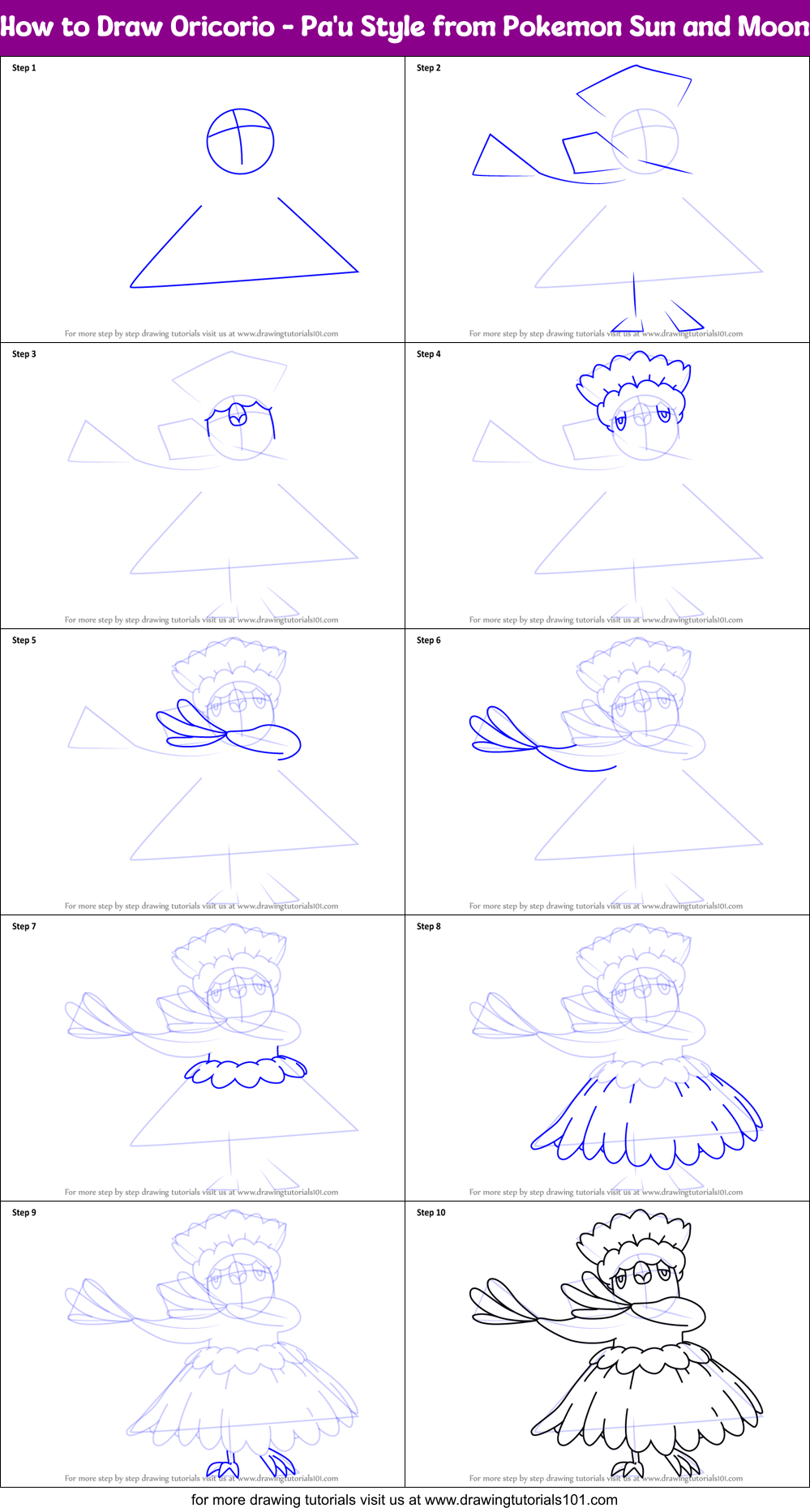How to Draw Oricorio - Pa'u Style from Pokemon Sun and Moon (Pokémon ...