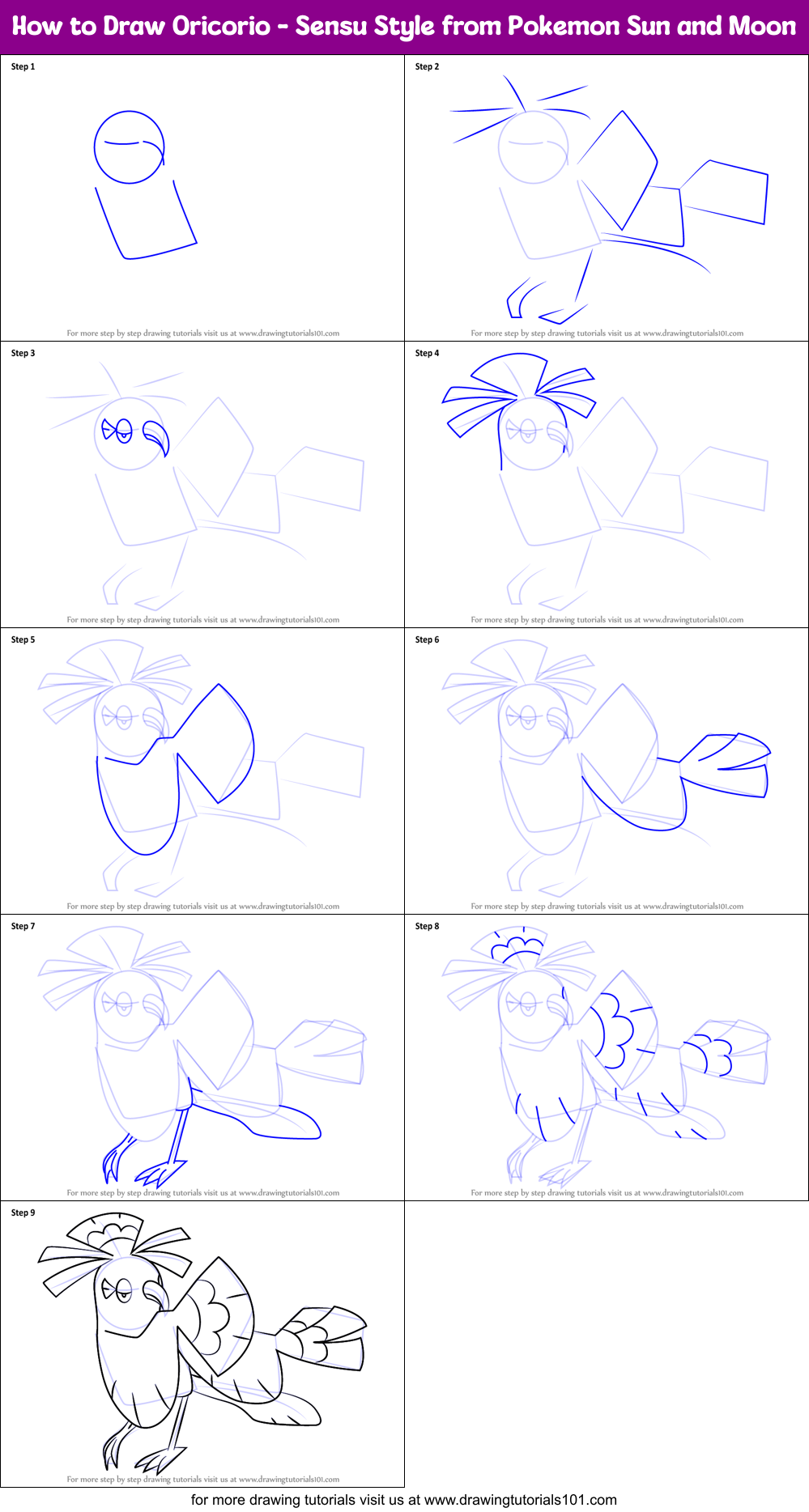 How to Draw Oricorio - Sensu Style from Pokemon Sun and Moon (Pokémon ...