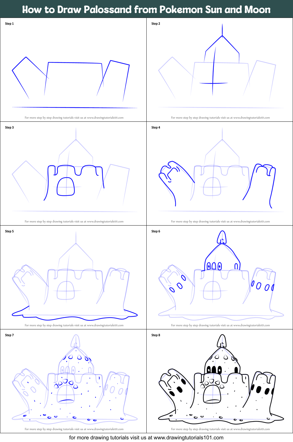 How to Draw Palossand from Pokemon Sun and Moon (Pokémon Sun and Moon ...