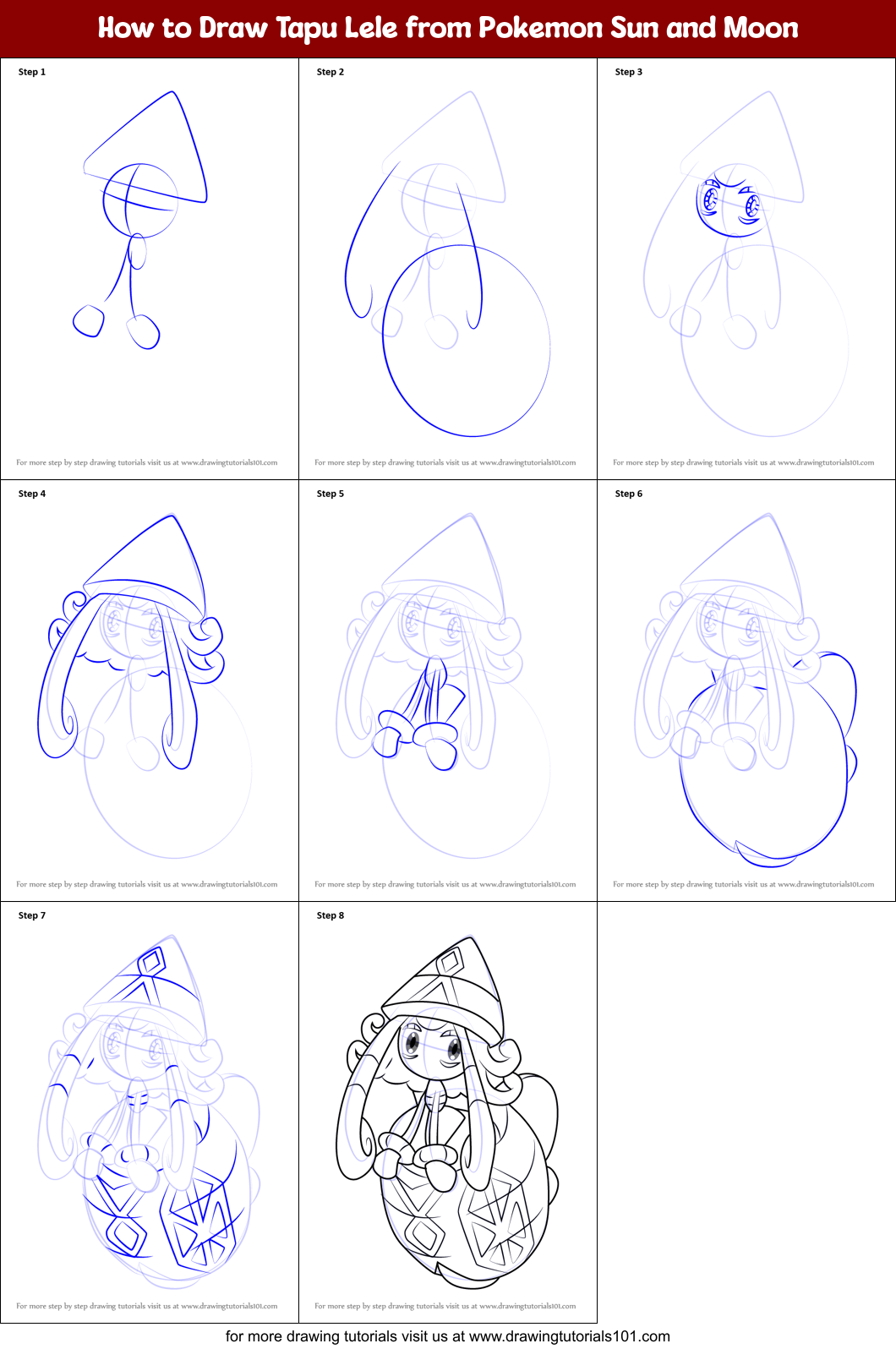 How to Draw Tapu Lele from Pokemon Sun and Moon (Pokémon Sun and Moon ...