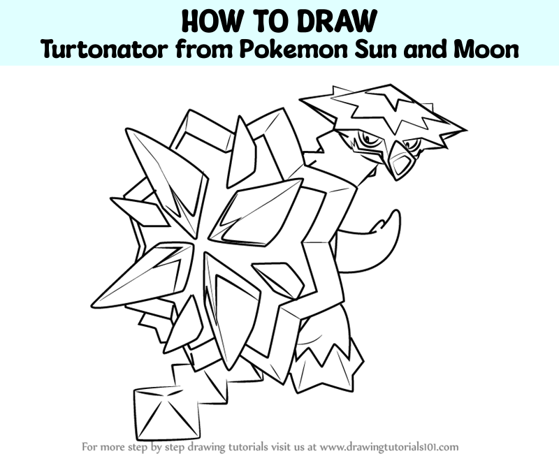 How to Draw Turtonator from Pokemon Sun and Moon (Pokémon Sun and Moon ...