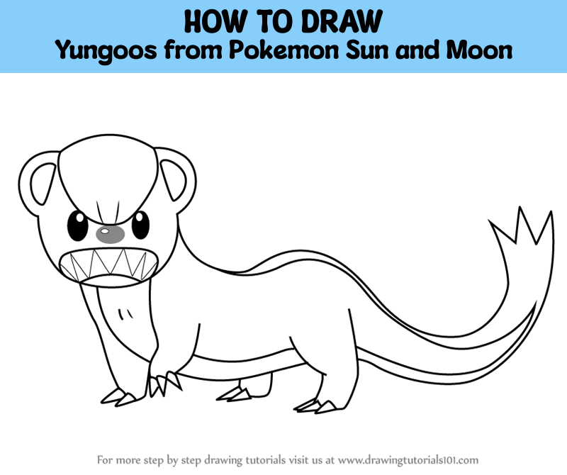 How to Draw Yungoos from Pokemon Sun and Moon (Pokémon Sun and Moon ...