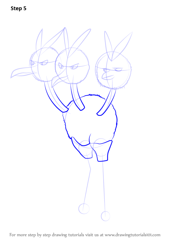 How to Draw Dodrio from Pokemon GO (Pokemon GO) Step by Step ...