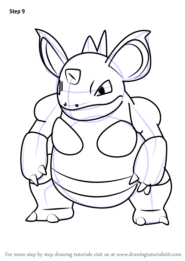 How to Draw Nidoqueen from Pokemon GO (Pokemon GO) Step by Step ...