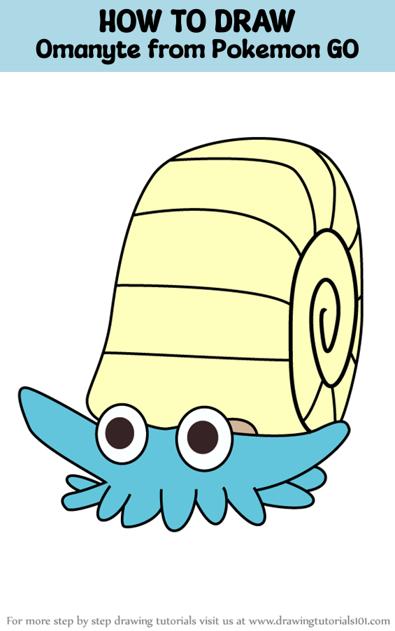 How to Draw Omanyte from Pokemon GO (Pokemon GO) Step by Step | DrawingTutorials101.com