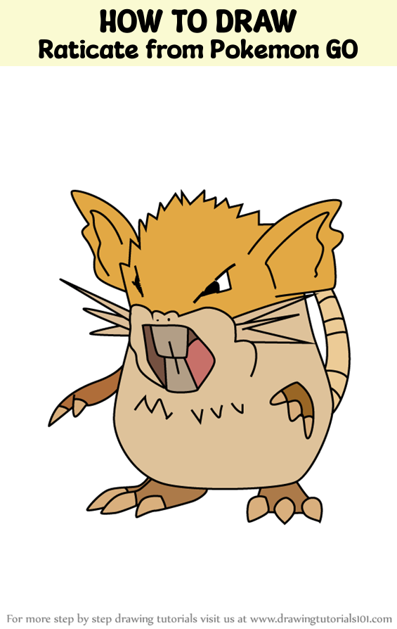How to Draw Raticate from Pokemon GO (Pokemon GO) Step by Step | DrawingTutorials101.com