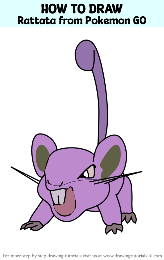 How to Draw Rattata from Pokemon GO (Pokemon GO) Step by Step | DrawingTutorials101.com
