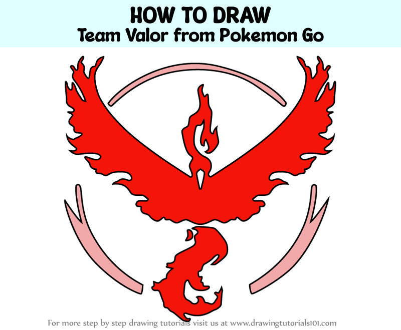 How to Draw Team Valor from Pokemon Go (Pokemon GO) Step by Step ...