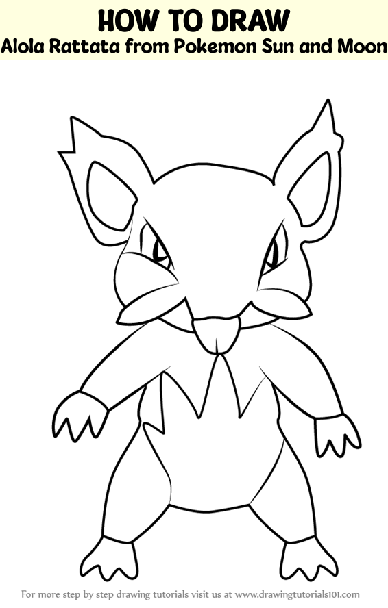 How to Draw Alola Rattata from Pokemon Sun and Moon (Pokémon Sun and Moon) Step by Step ...