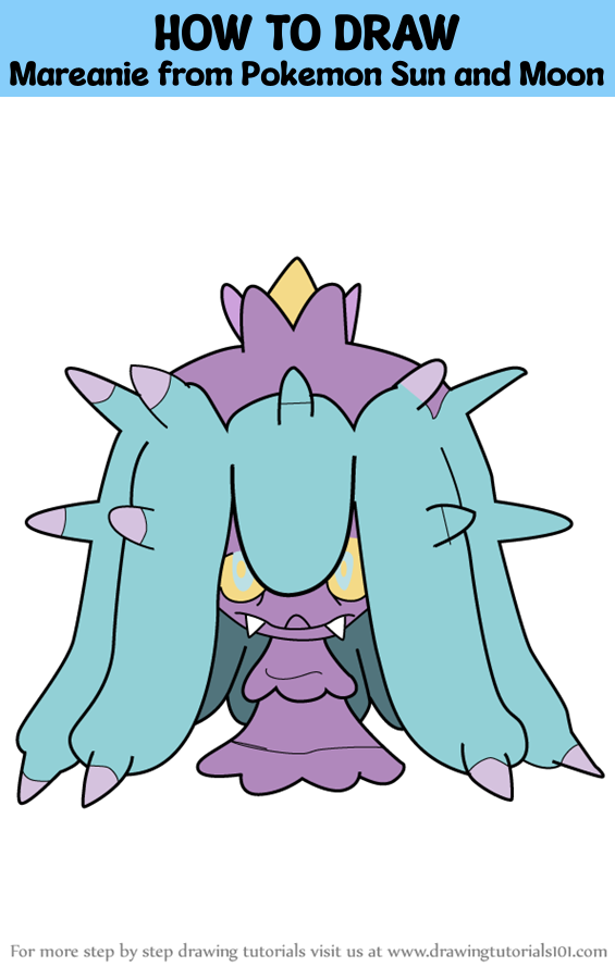 How to Draw Mareanie from Pokemon Sun and Moon (Pokémon Sun and Moon) Step by Step ...