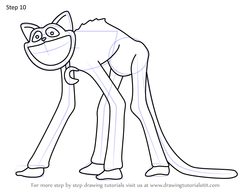 How to Draw CatNap from Poppy Playtime (Poppy Playtime) Step by Step | DrawingTutorials101.com