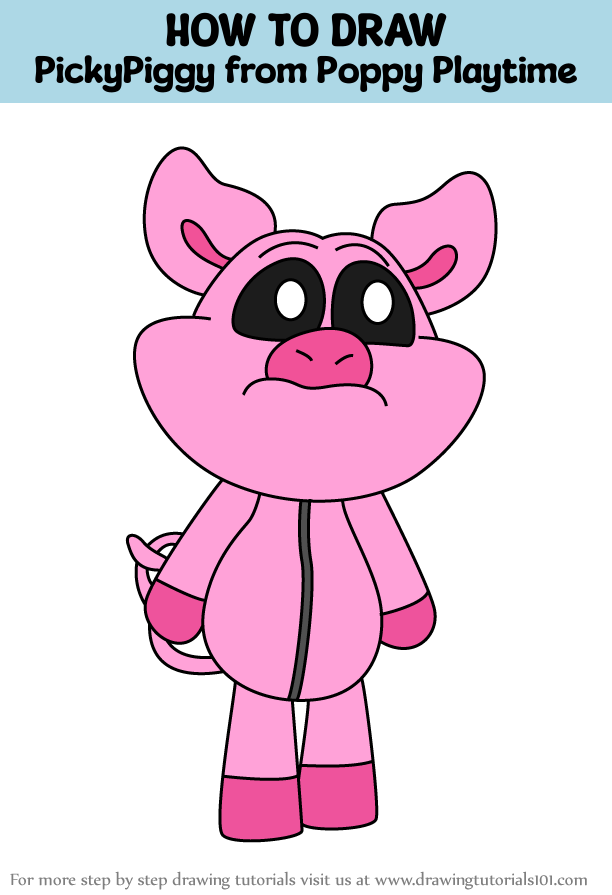 How to Draw PickyPiggy from Poppy Playtime (Poppy Playtime) Step by Step | DrawingTutorials101.com