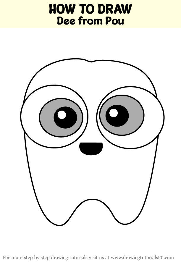 How to Draw Dee from Pou (Pou) Step by Step | DrawingTutorials101.com