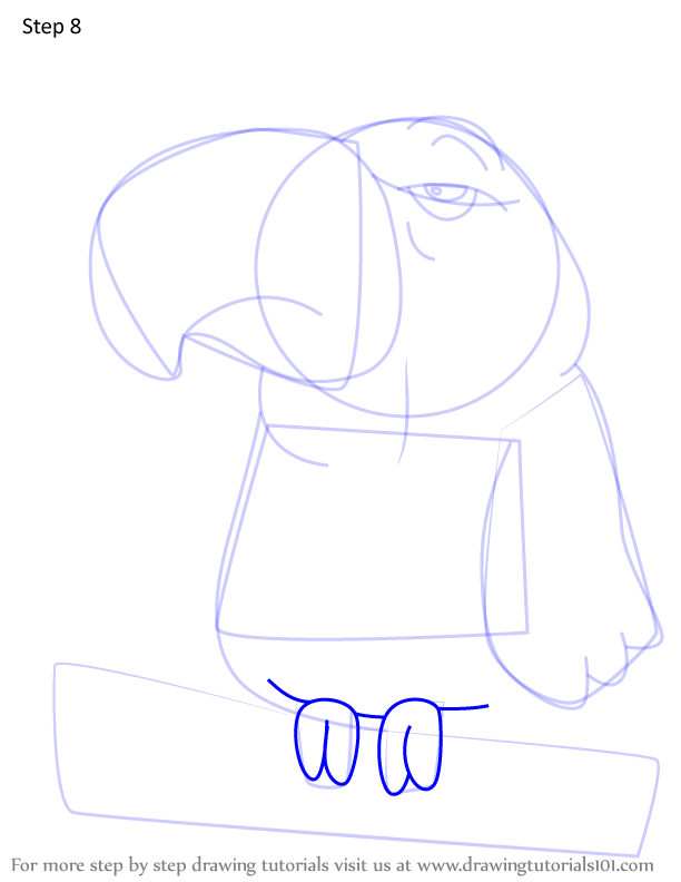 How to Draw Blue Parrot from Putt-Putt (Putt-Putt) Step by Step ...