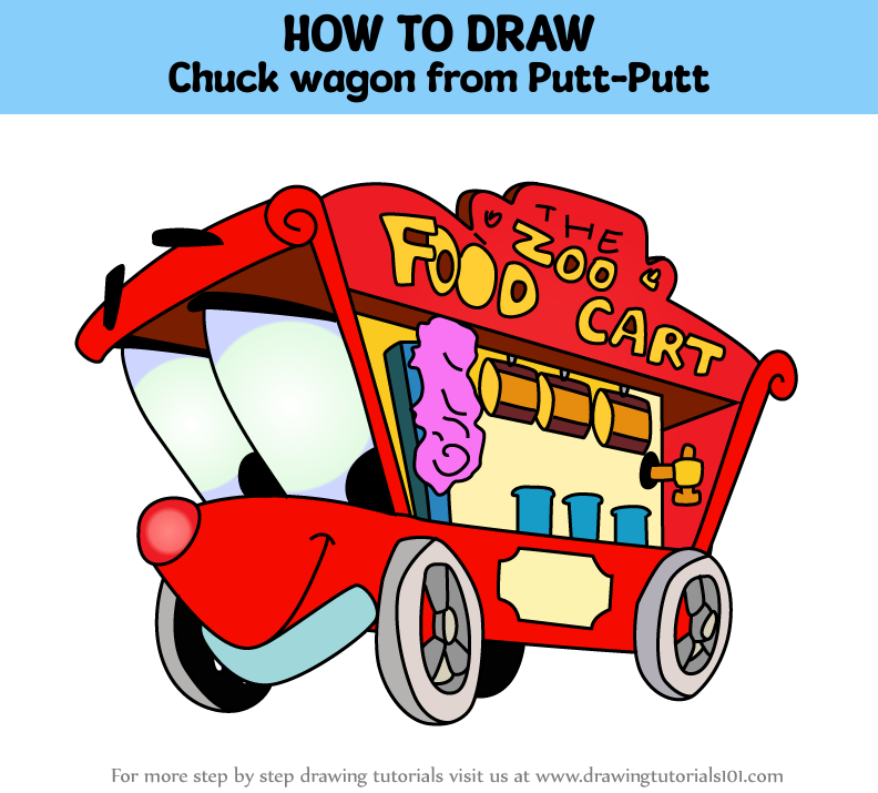 How to Draw Chuck wagon from Putt-Putt (Putt-Putt) Step by Step ...
