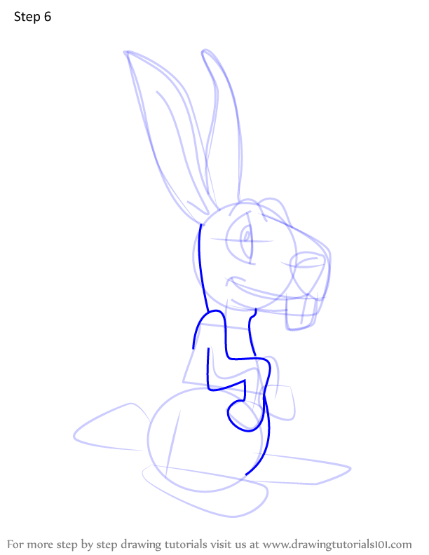 How to Draw Jackrabbit from Putt-Putt (Putt-Putt) Step by Step | DrawingTutorials101.com