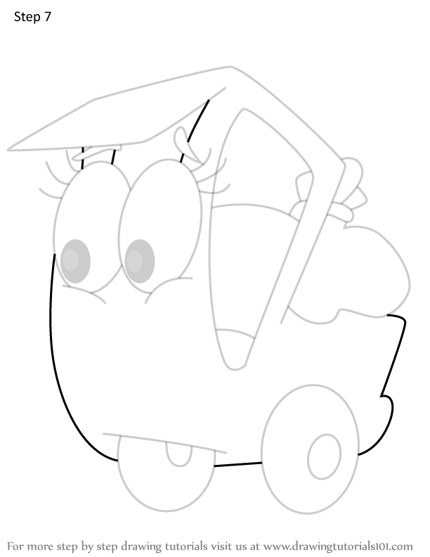 How to Draw Mildred the Mail Truck from Putt-Putt (Putt-Putt) Step by ...