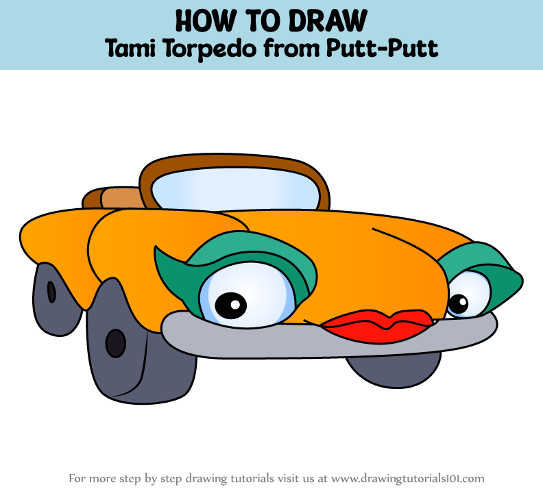 How to Draw Tami Torpedo from Putt-Putt (Putt-Putt) Step by Step ...